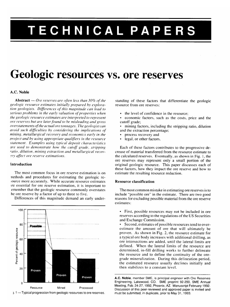 Noble Resources Reserves | PDF | Mining | Ore