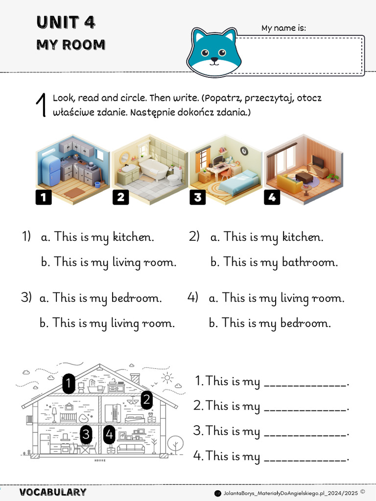 Vocabulary and Activities for My Room Unit | PDF | Bathroom | Chair