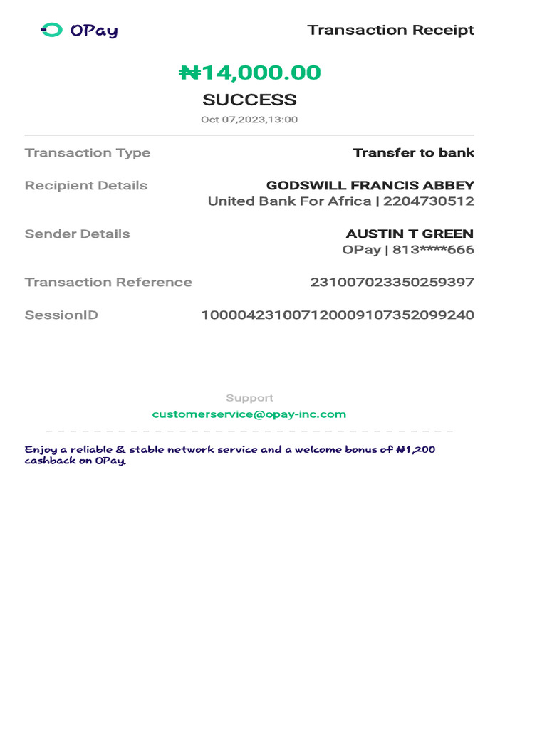 Transaction Receipt-231007023350259397 | PDF