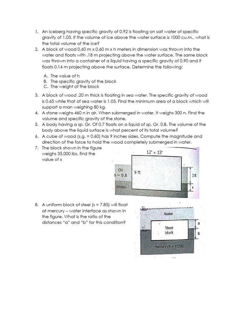Buoyancy Examples | PDF