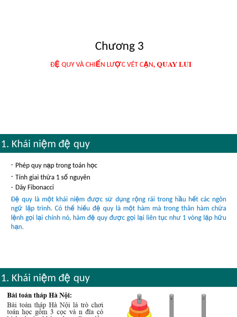 Chương 3 - de Quy Và Chien Luoc Vet Can, Quay Lui | PDF