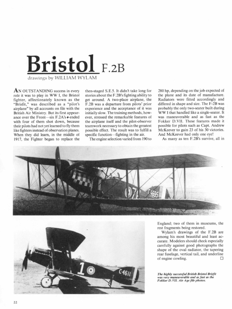 Scale Aircraft Drawings Vol. 1 07 - Bristol F2B Fighter | PDF