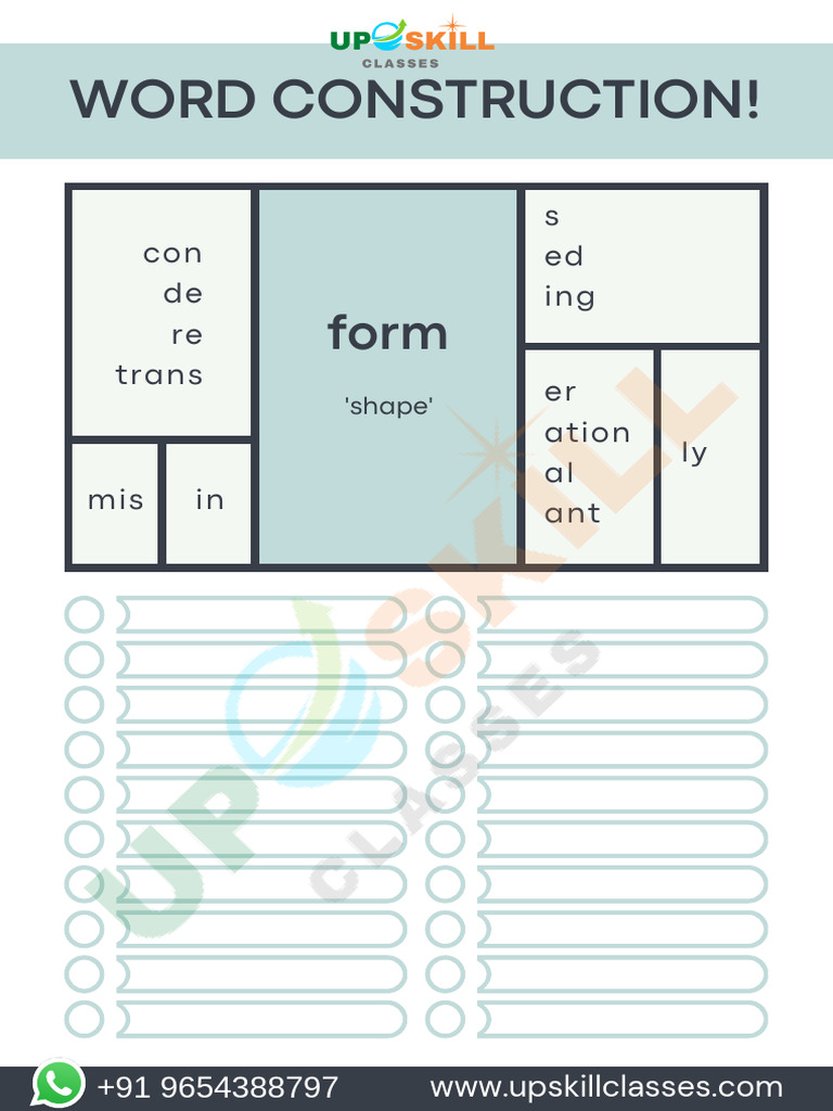'Form' Word Families Worksheet | PDF