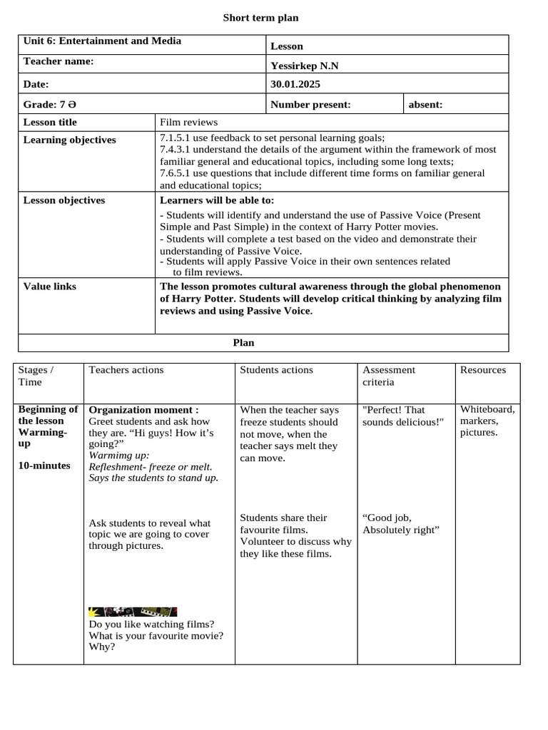 lesson plan | PDF | Learning | Cognition