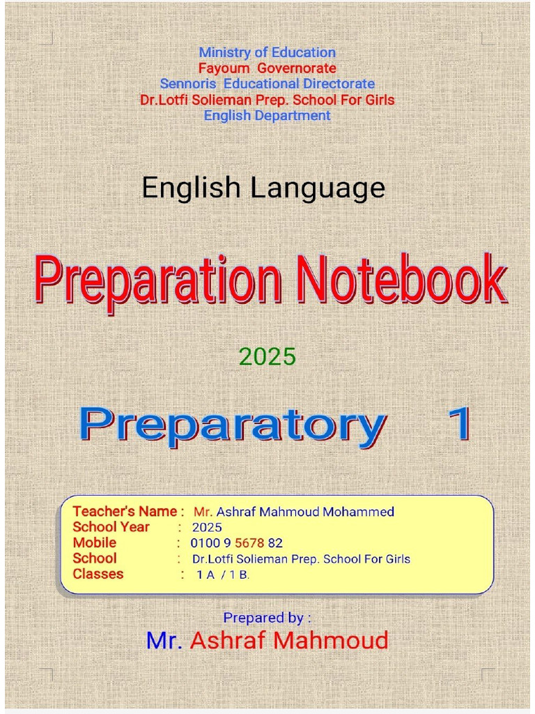 Prep.1 Term 2 Full Preparation by MR - Ashraf Mahmoud 2025 | PDF ...