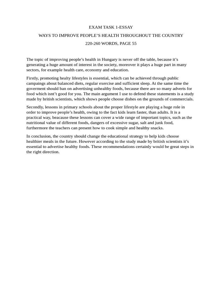 Exam Task 1-Essay | PDF