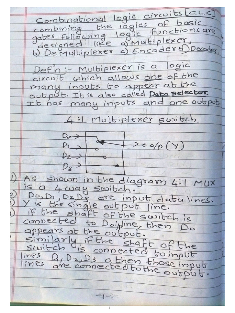 Combinational logic circuits (1) | PDF