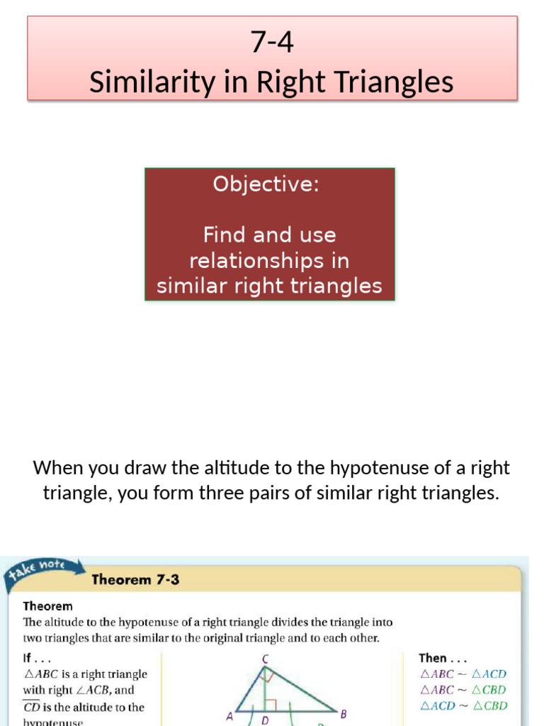 Similarity in Right Triangles Guide | PDF