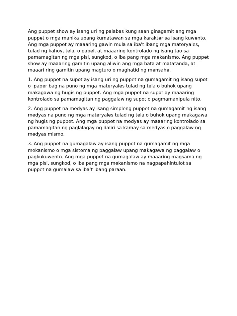 Meaning Puppet Meaning | PDF
