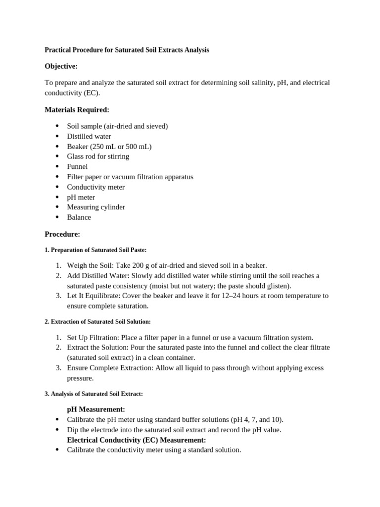 Soil Extract Analysis: Salinity & pH | PDF