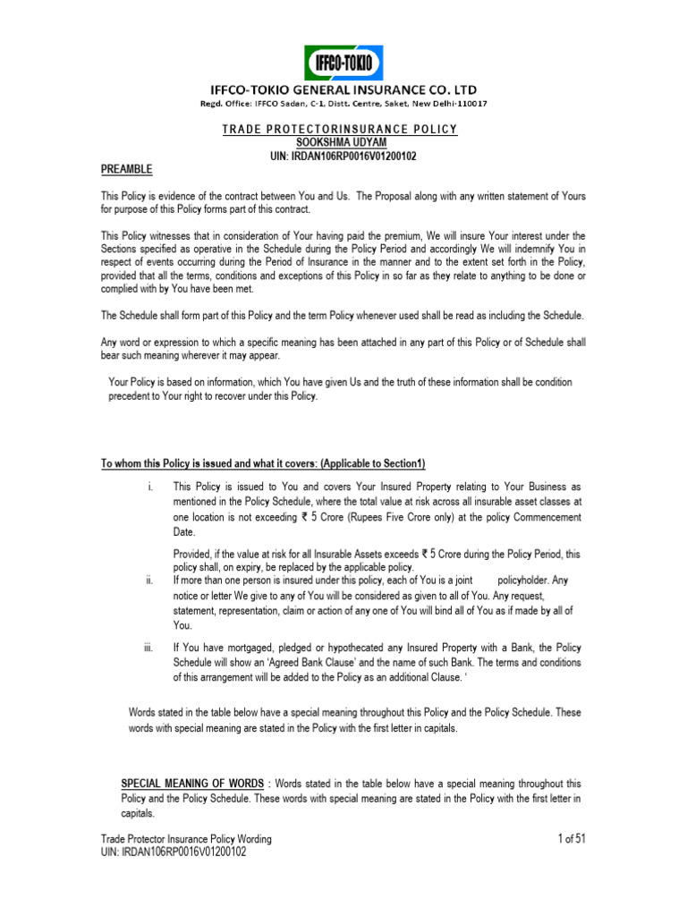 Dotsure Trade Protector Policy Details | PDF | Insurance | Arbitral ...