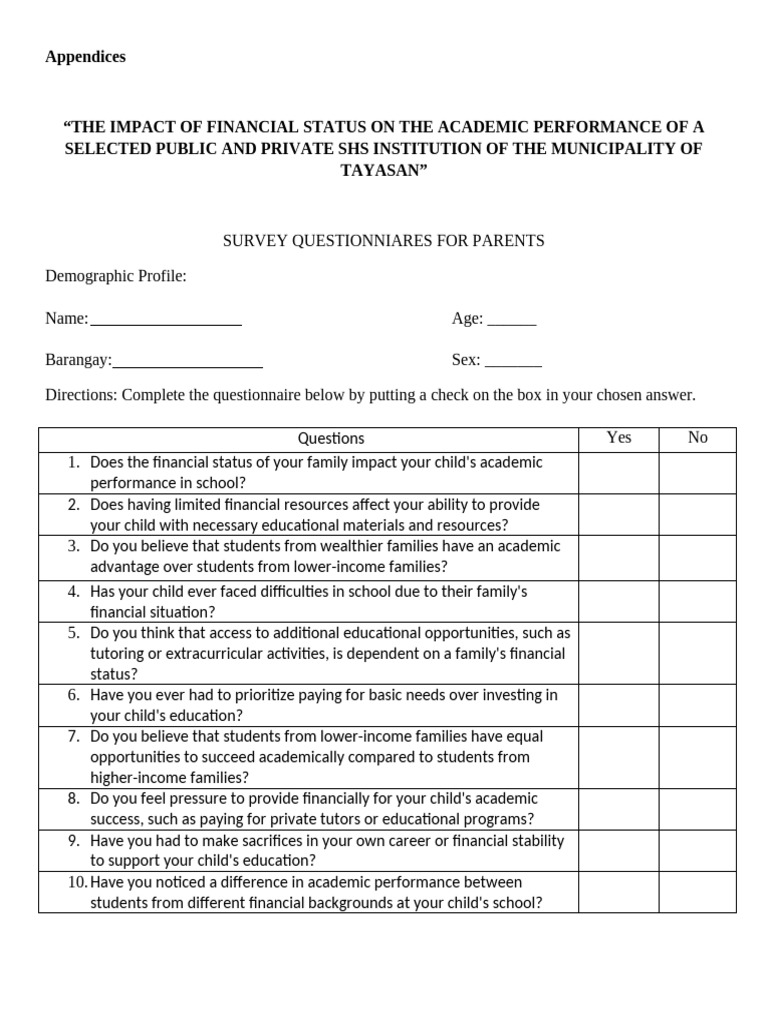 FINAL-QUESTIONNAIRES-1 | PDF | Questionnaire