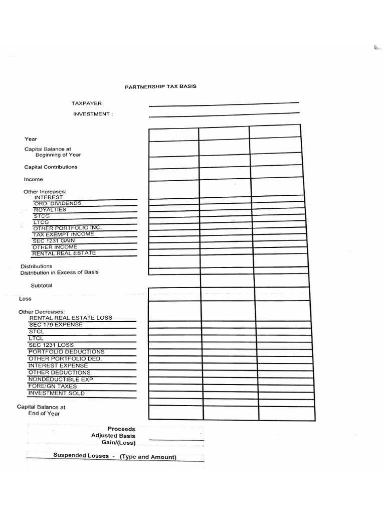 Partnership Tax Basis | PDF