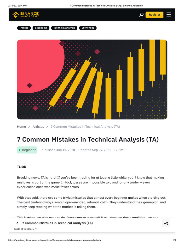 7 Common Mistakes in Technical Analysis (TA) - Binance Academy | PDF ...