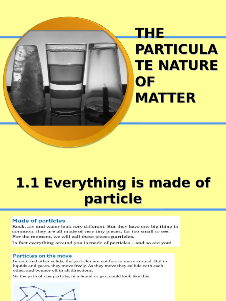 Particulate Nature of Matter | PDF | Gases | Liquids