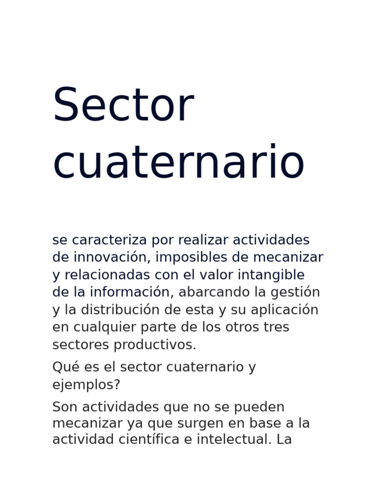 Sector cuaternario | PDF