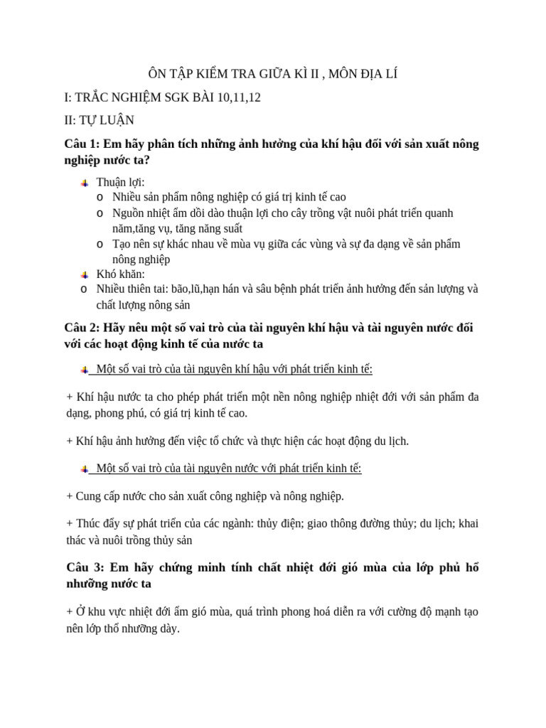 KTRA GIỮA KÌ II MÔN ĐỊA LÍ | PDF