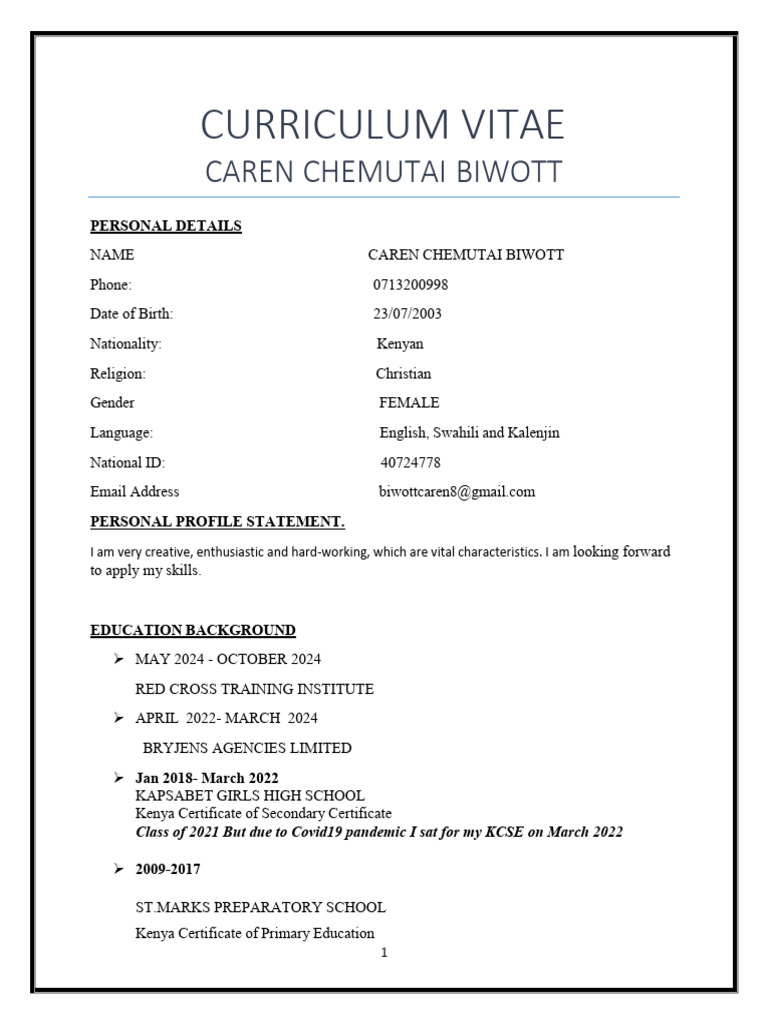 Caren cv1 | PDF