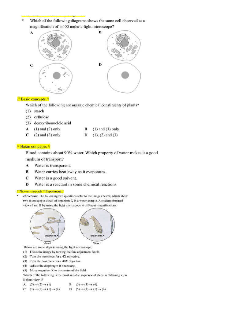 Bio Exercise 1 | PDF