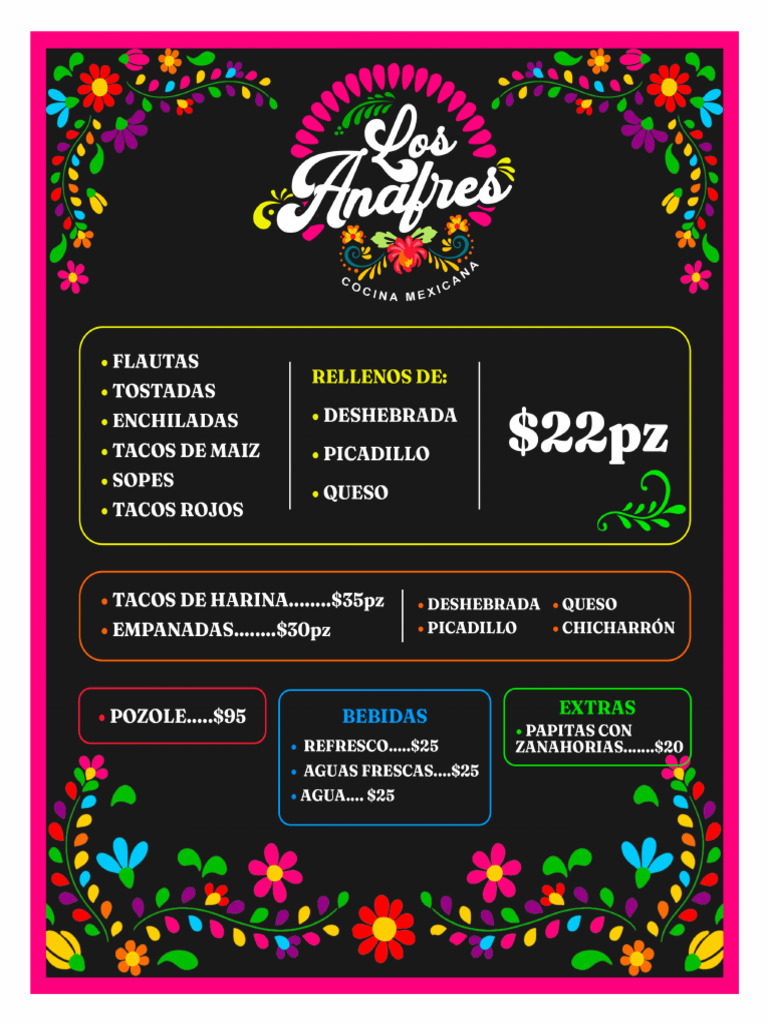 Menu Anafres | PDF