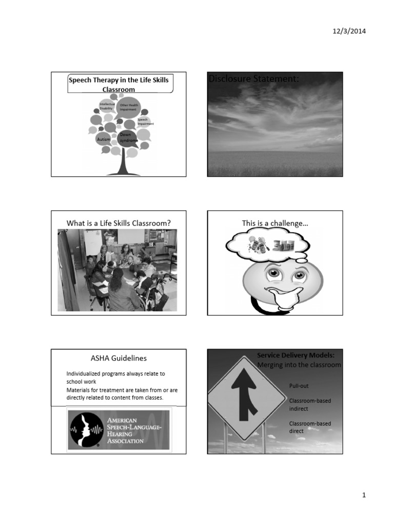 Speech Therapy in Life Skills Classrooms | PDF | Cognitive Science ...