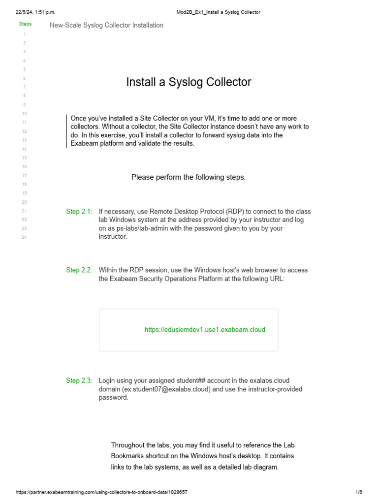 Mod 2B Ex1 - Instalar Un Recopilador Syslog | PDF | Computing | Software