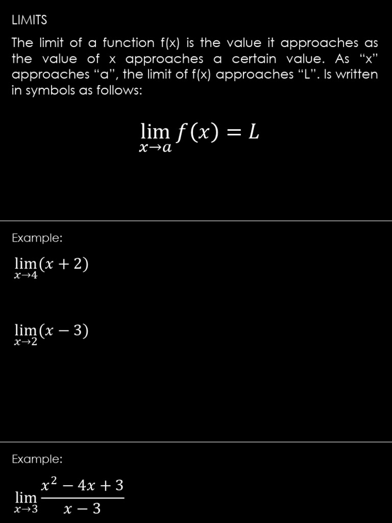 Understanding Limits in Calculus | PDF | Limit (Mathematics) | Infinity