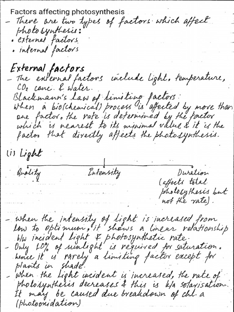 Factors affecting Photosynthesis (1) | PDF