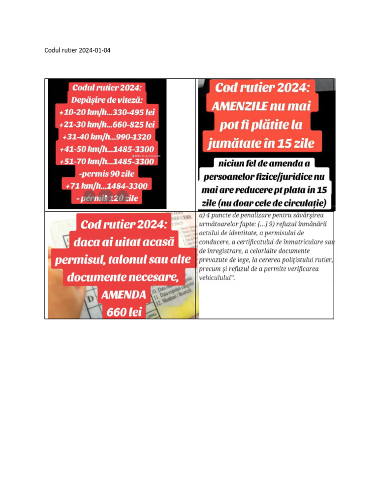 Codul Rutier 2024 | PDF