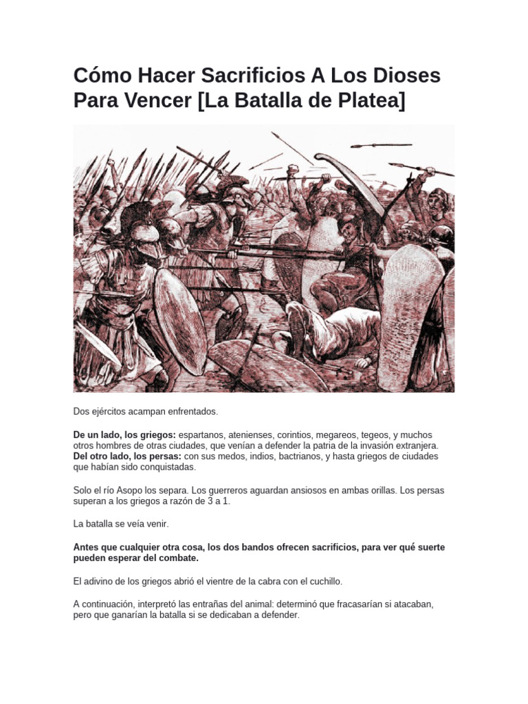 Sacrificios Y Estrategia En Platea Pdf