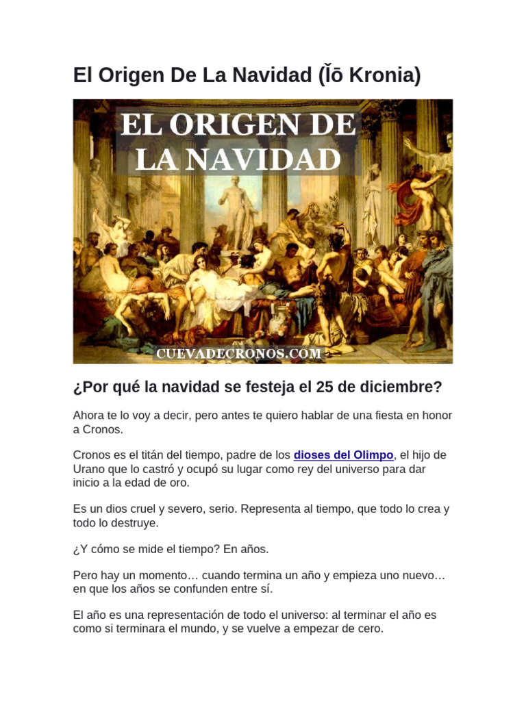 Origen de la Navidad y su Historia | PDF