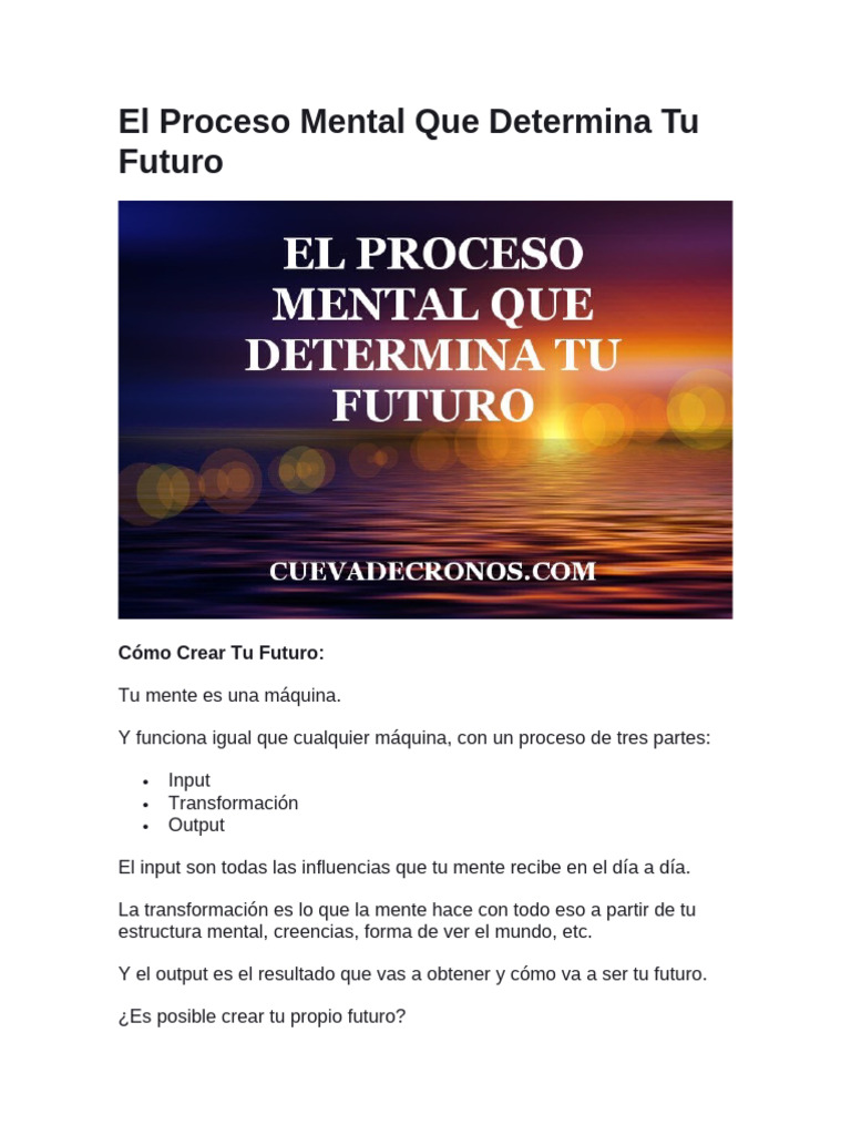El Proceso Mental Que Determina Tu Futuro | PDF | Las emociones | Río