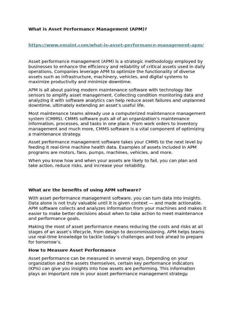 what is APM | PDF | Information Technology | Computing