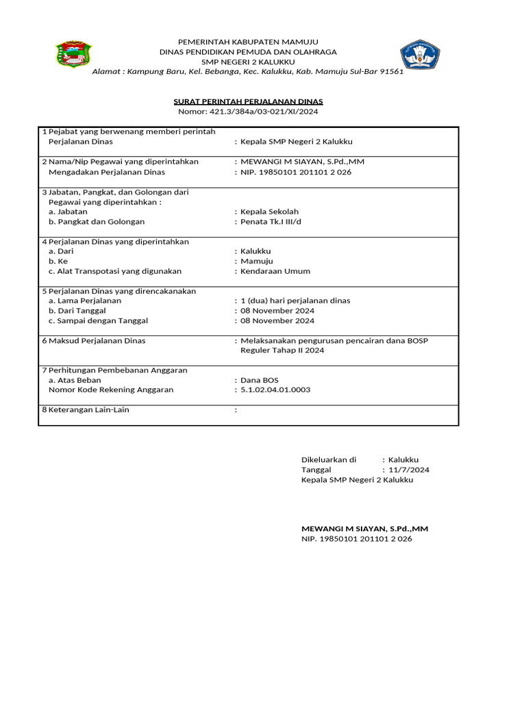 Surat Tugas Dan SPPD | PDF