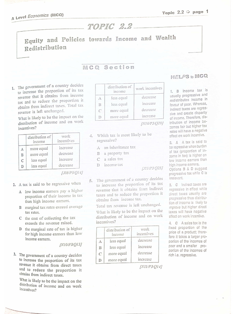 2.2 Equity and Policies Towards Income and Weath Distribution | PDF