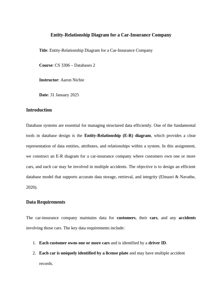 CS 3306 Written Assignment Unit 1 | PDF | Databases | Information Retrieval