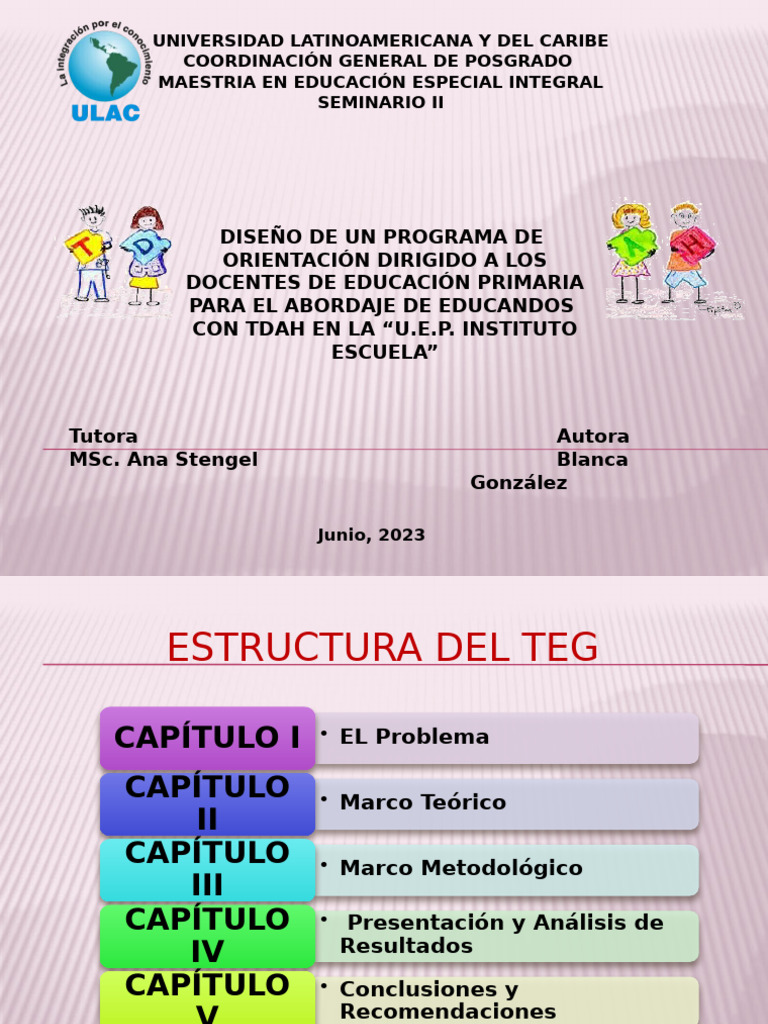 Láminas Proyecto Tdah Blanca | PDF | Desorden hiperactivo y deficit de atencion | Enseñando