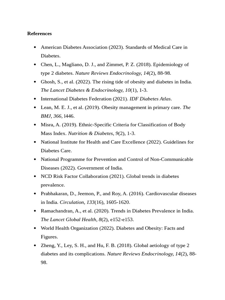 References Obesity Assignment | PDF | Diabetes | Obesity