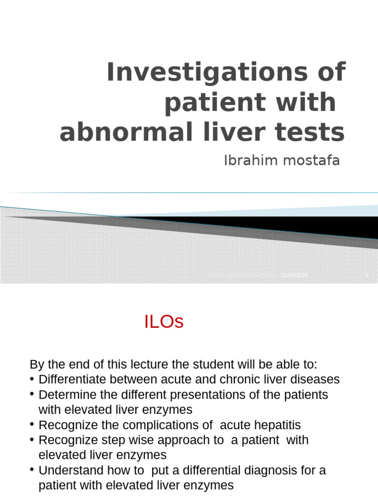 Liver Function Tests, Int Med | PDF | Exocrine System | Digestive System
