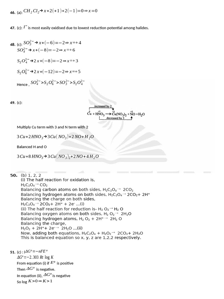 Redox Reactions and Electrochemistry Analysis | PDF | Redox | Sets Of ...