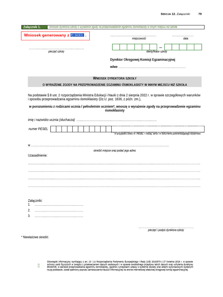 E8 2025 Informacja ZALACZNIKI 1 - 11 2025 | PDF