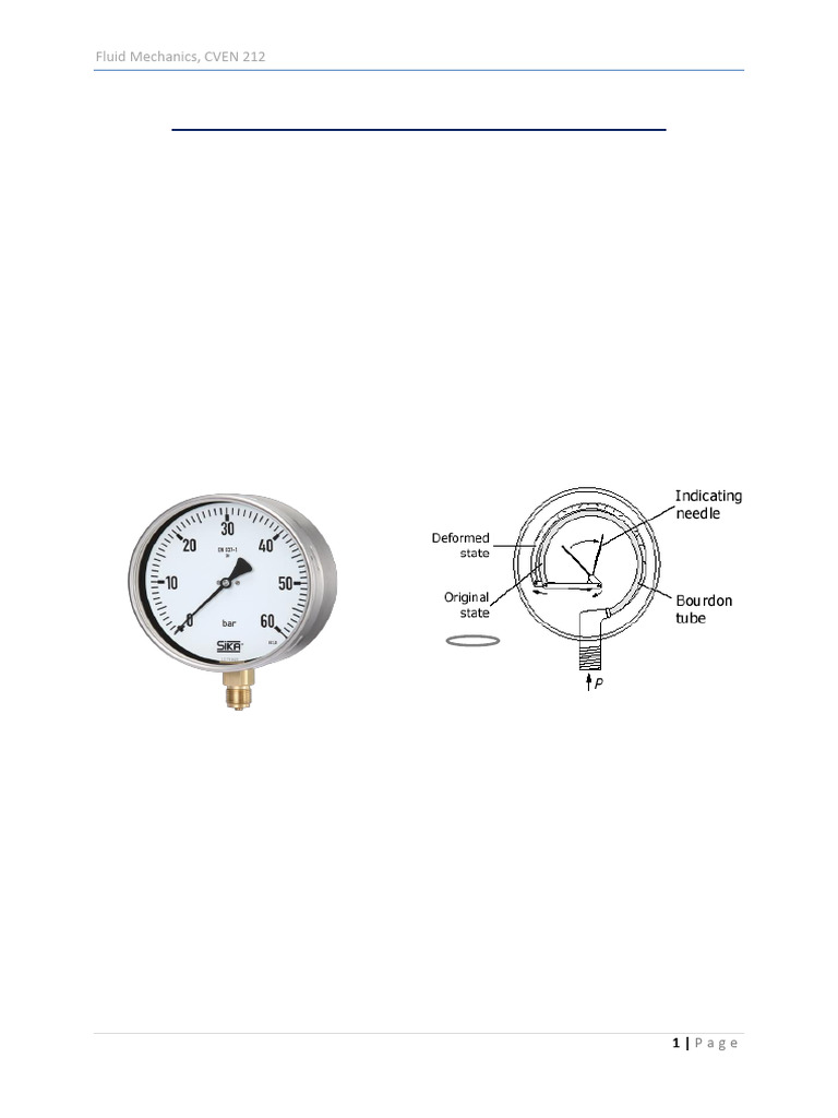 Lab # 1 Calibration of Bourden Pressure Gauge Updated | PDF | Pressure ...