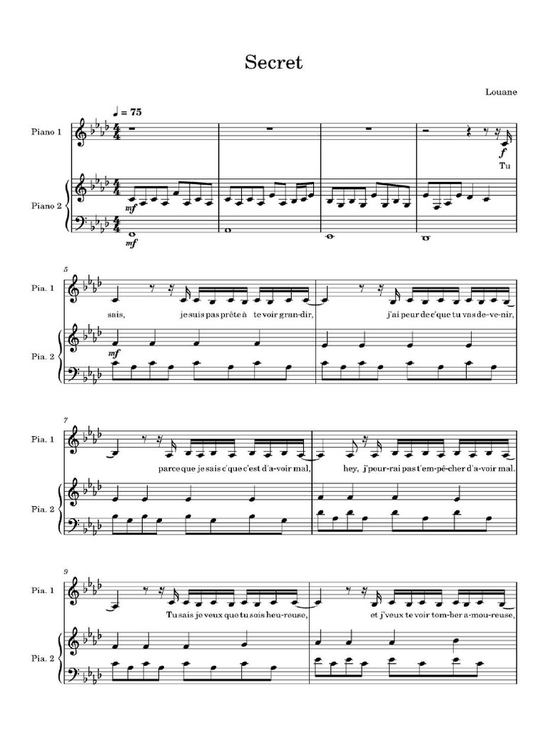 Louane Secret Piano | PDF