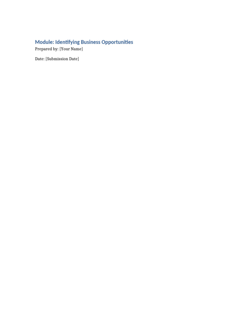 Identifying Business Opportunities Guide | PDF | Marketing | Marketing ...