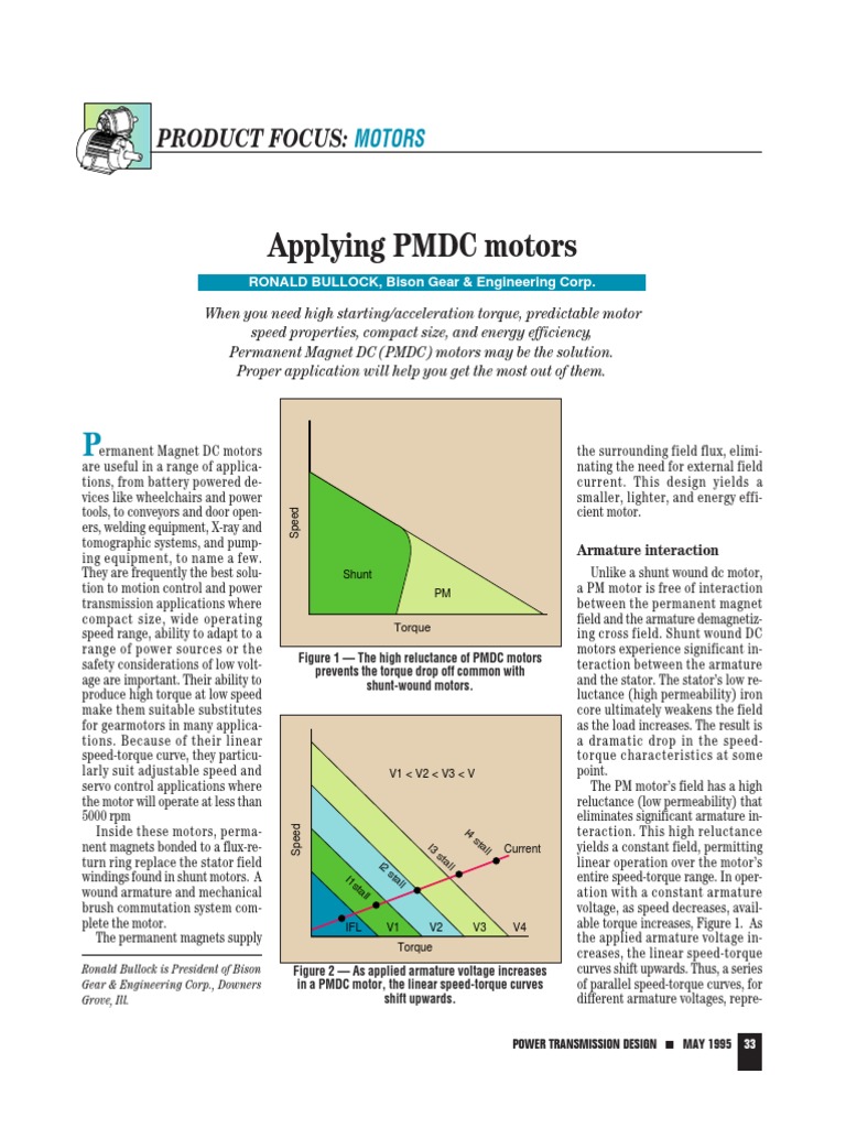 Applying PMDC Motors: Product Focus | PDF | Rectifier | Engines