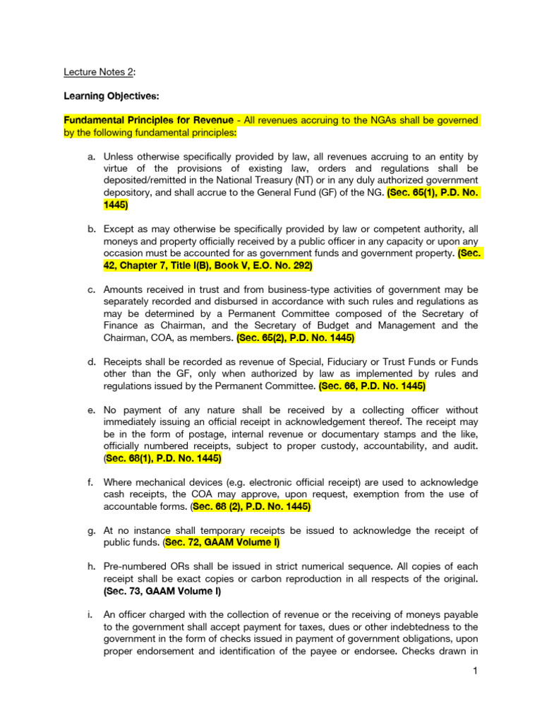 Lecture Notes 2 General Provision Basic Standards and Policies 1 | PDF ...