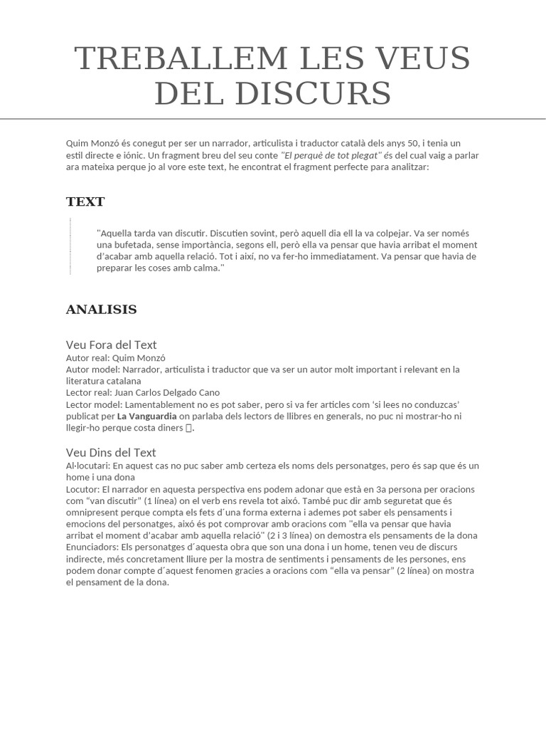 Treballem les Veus del Discurs | PDF
