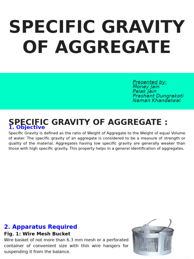 Specific Gravity Testing of Aggregates | PDF | Water | Materials