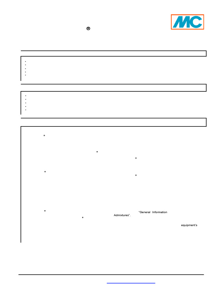 Admixture - MC-PowerFlow 016 - TDS | PDF | Concrete | Structural ...