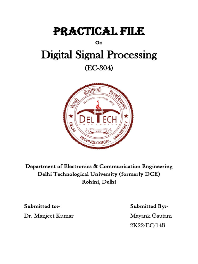 DSP Lab File - Experiments - 1 & 2 | PDF | Discrete Fourier Transform | Fourier Transform